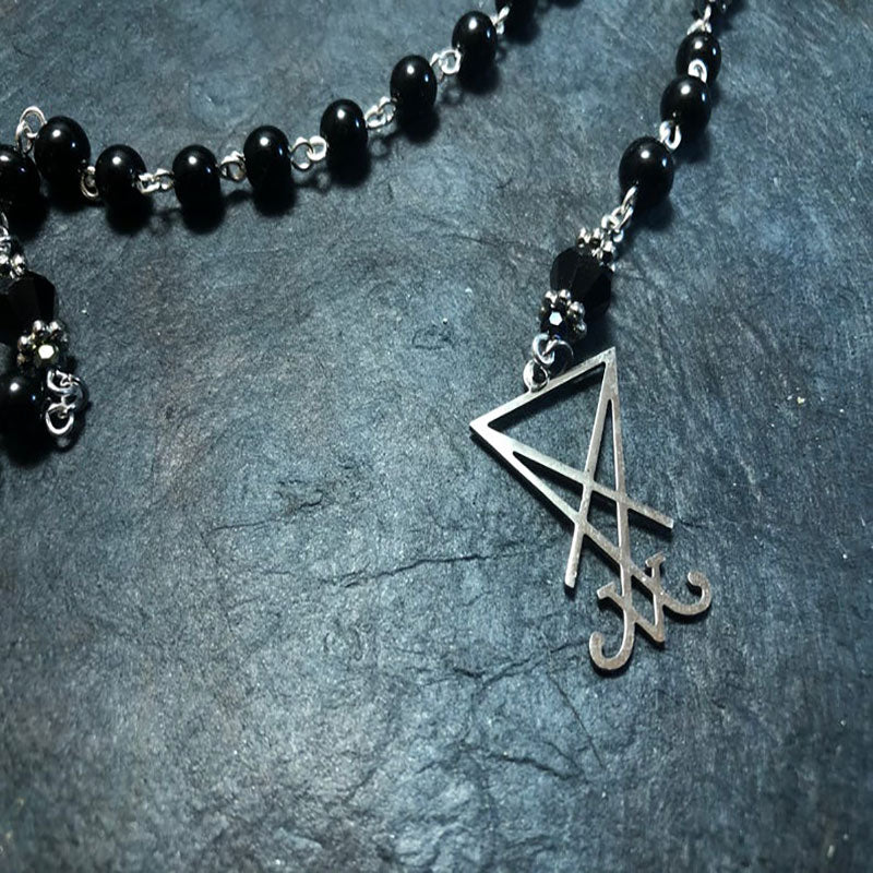 Lucifer Sigil - Leviathan Cross Rosary Necklace – Blaspheme Boutique